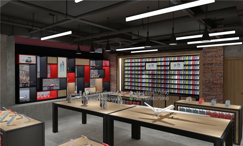 Custom Blocks Mobile Phone Display Showcase for Electronics Store ...