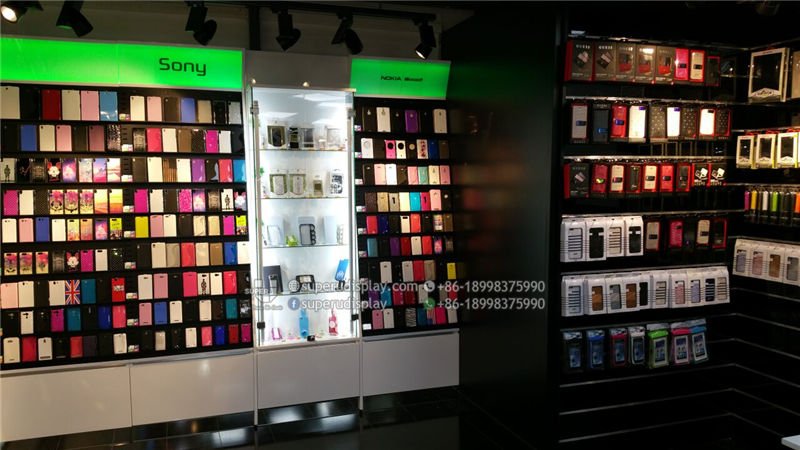 Custom Floor Stand Glass Mobile Phone Display Showcase with Security ...