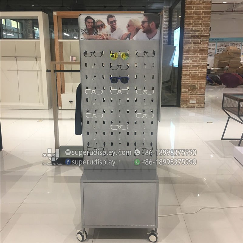 Custom Mobile Metal Floor Rotating Sunglass Display Rack Stand with ...