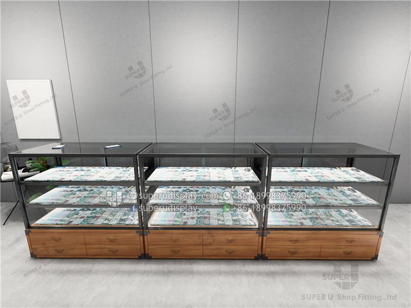 Custom Vintage Metal & Wood Mobile Phone Shop Display Counter for ...