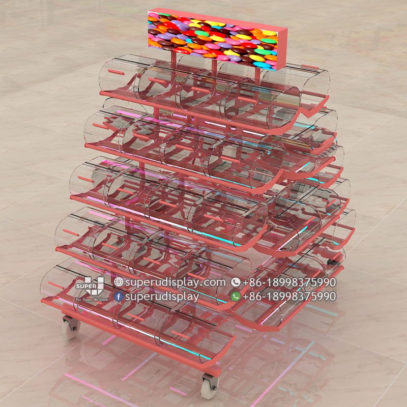 Custom Mobile Retail Shop Candy Display Rack for Retail Shop, Store ...