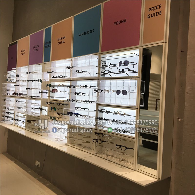 Custom Modular Wall Mounted Sunglasses Display Rack Showcase for Retail ...