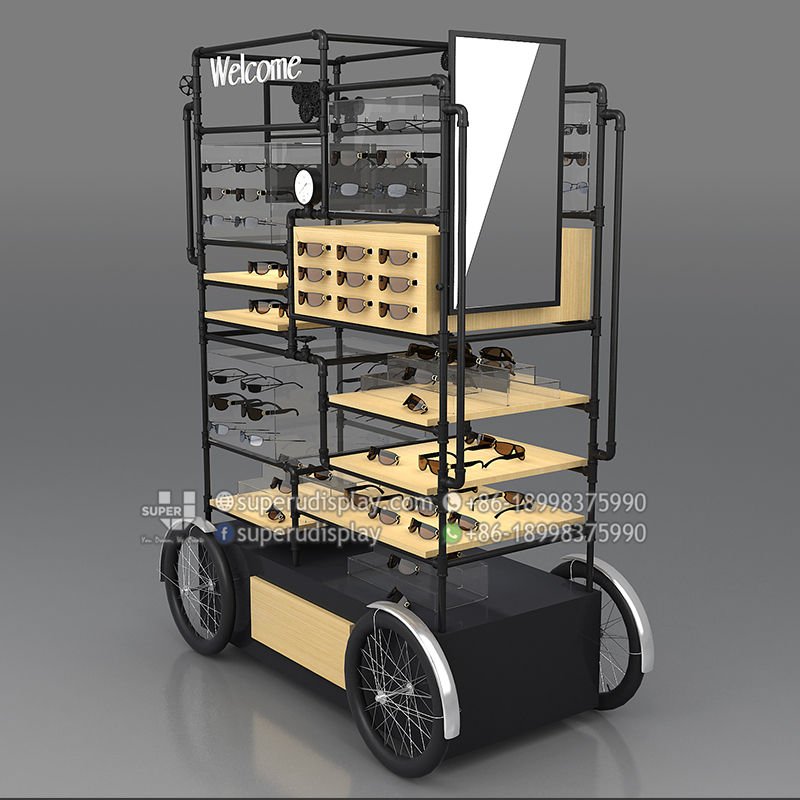 Custom Creative POS Merchandising Mobile Floor Sunglasses Display Stand ...
