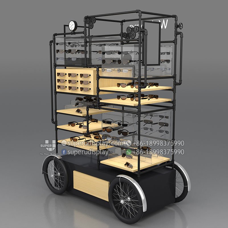 Custom Creative POS Merchandising Mobile Floor Sunglasses Display Stand ...