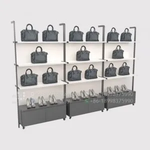 Custom Fashion Wall Mounted Modular Metal Ladies Retail Bag Display ...