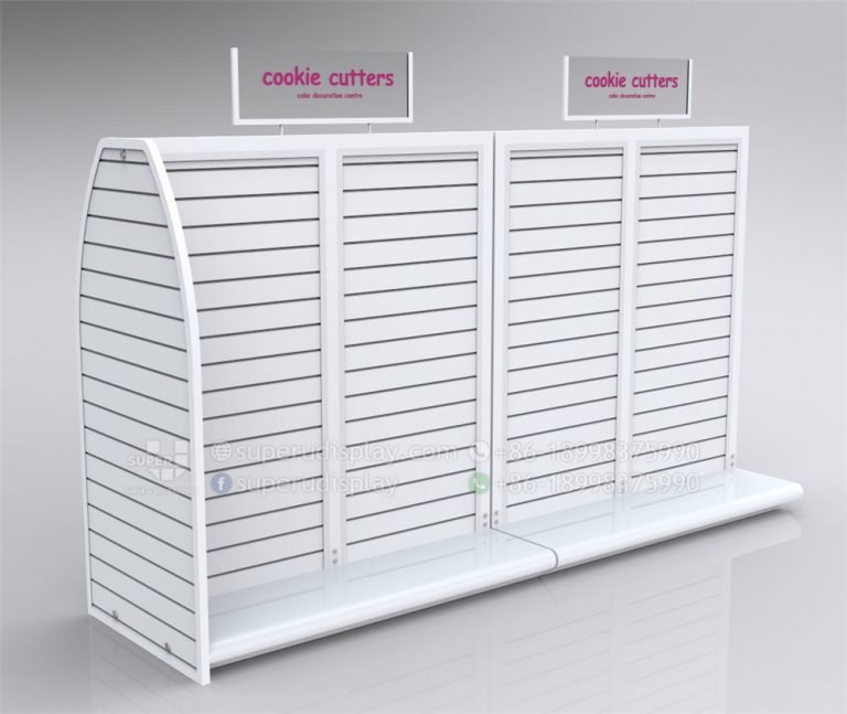 Custom Floor Stand MDF Slatwall Panel Snack Display Rack Gondola ...
