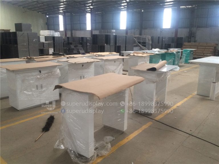 Custom Mobile Phone Shop Table with Fixbay and Storage Manufacturer ...