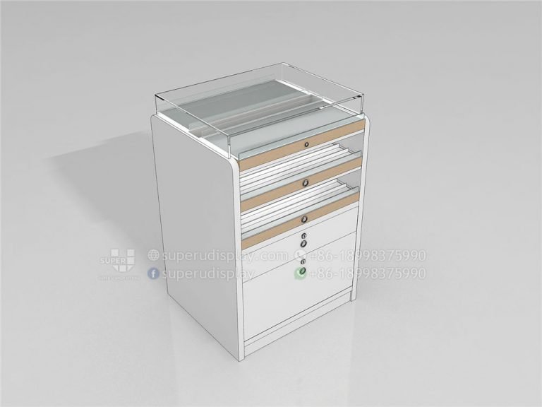 Custom Optical Display Cabinet Counter with Trays and Storage ...