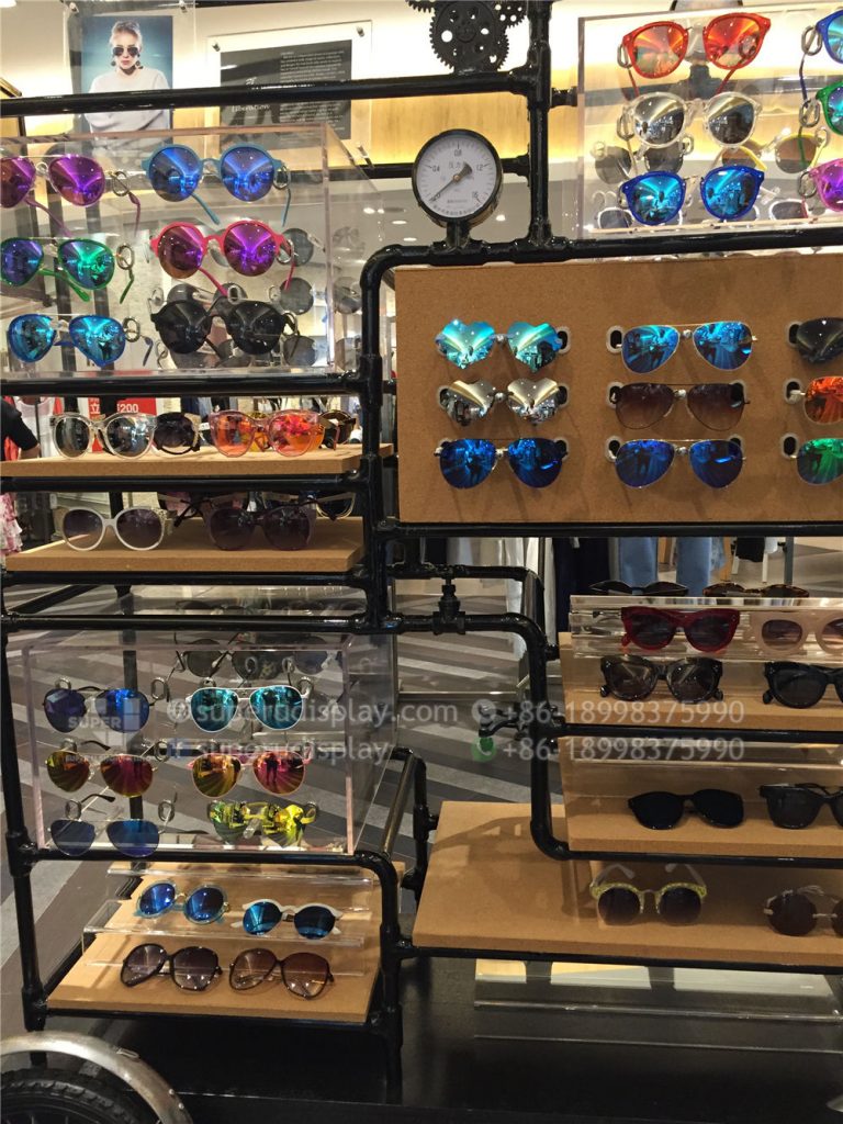 Custom Creative POS Merchandising Mobile Floor Sunglasses Display Stand ...