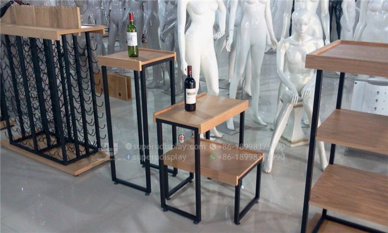 Custom POS Risers Wood Floor Wine Display Rack Unit Manufacturer Supplier