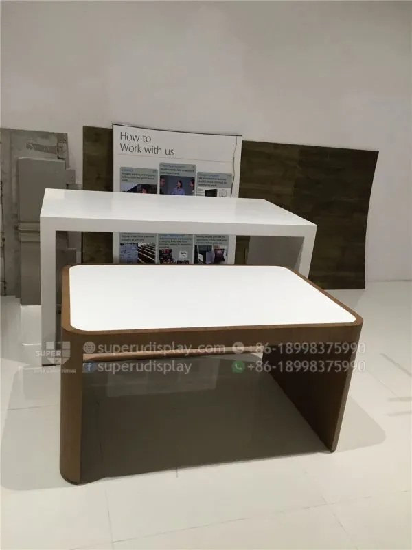 Custom Retail Bags and Shoes Display Nesting Table Manufacturer Supplier