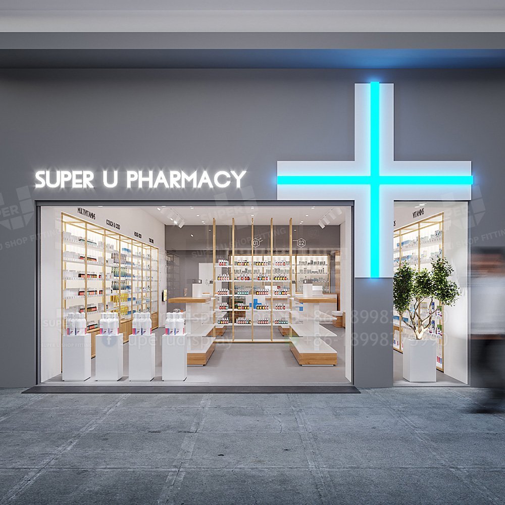 Super U Shop Fitting Pharmacy Modular Display System