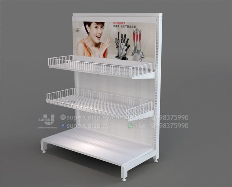 Custom Wall Stand Supermarket Kitchenware and Table Ware Display Shelf ...