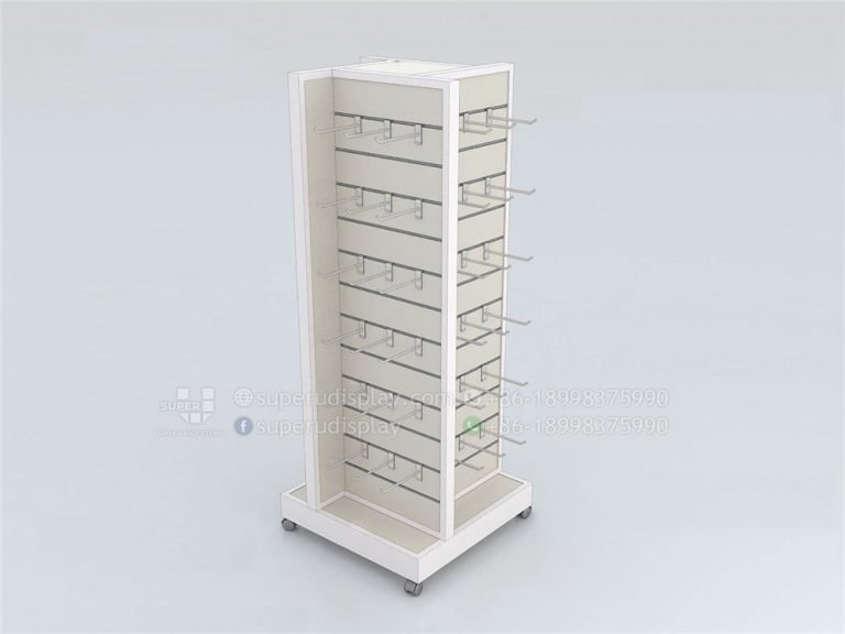 Custom 4 Way Slatwall Tote Bag Display Stand with Hooks Manufacturer ...