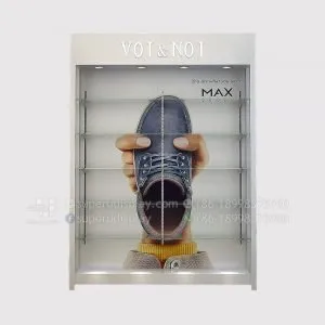 Custom Wall Retail Shoe Showcase Glass Shoe Display Case Manufacturer ...