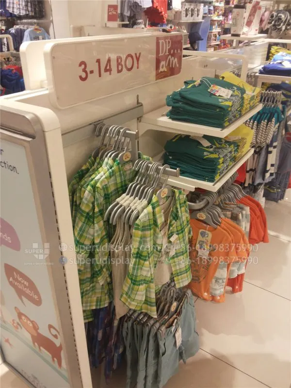 Custom Gondola Retail Clothing Racks for Kids Store Manufacturer Supplier