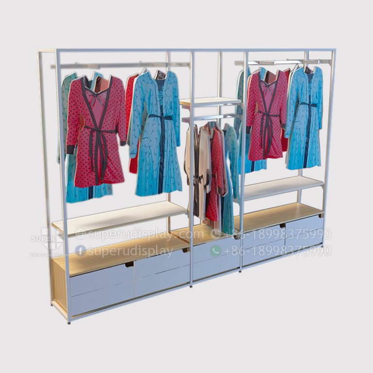 Custom Wall Mounted Display Rack for Ladies Garments Manufacturer Supplier