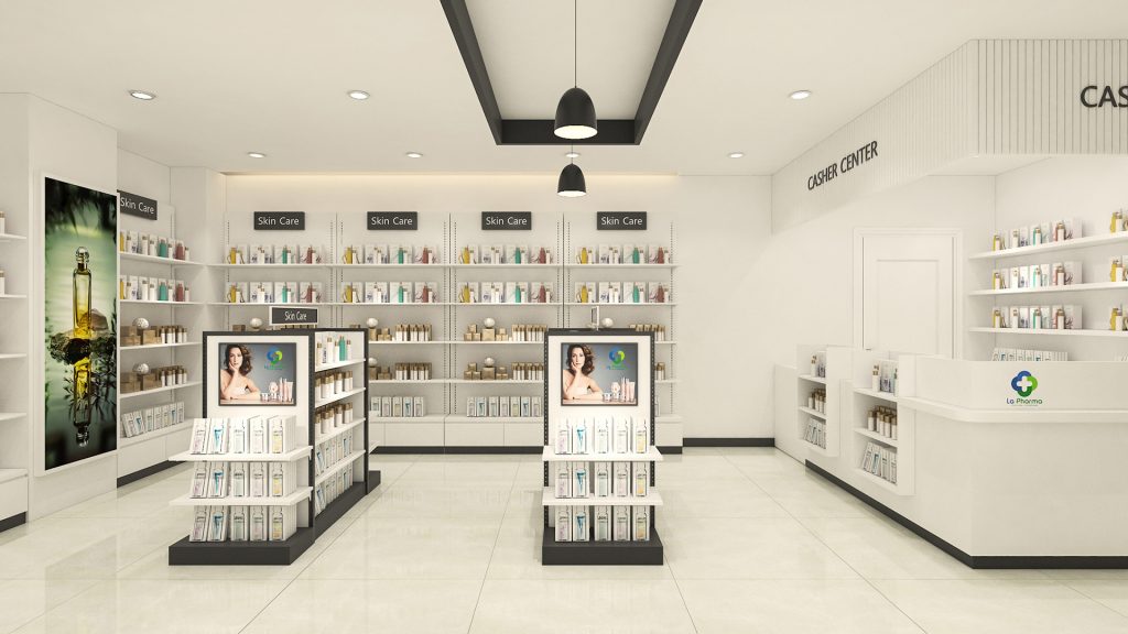 Super U Sustainable Pharmacy Interior Design Solution