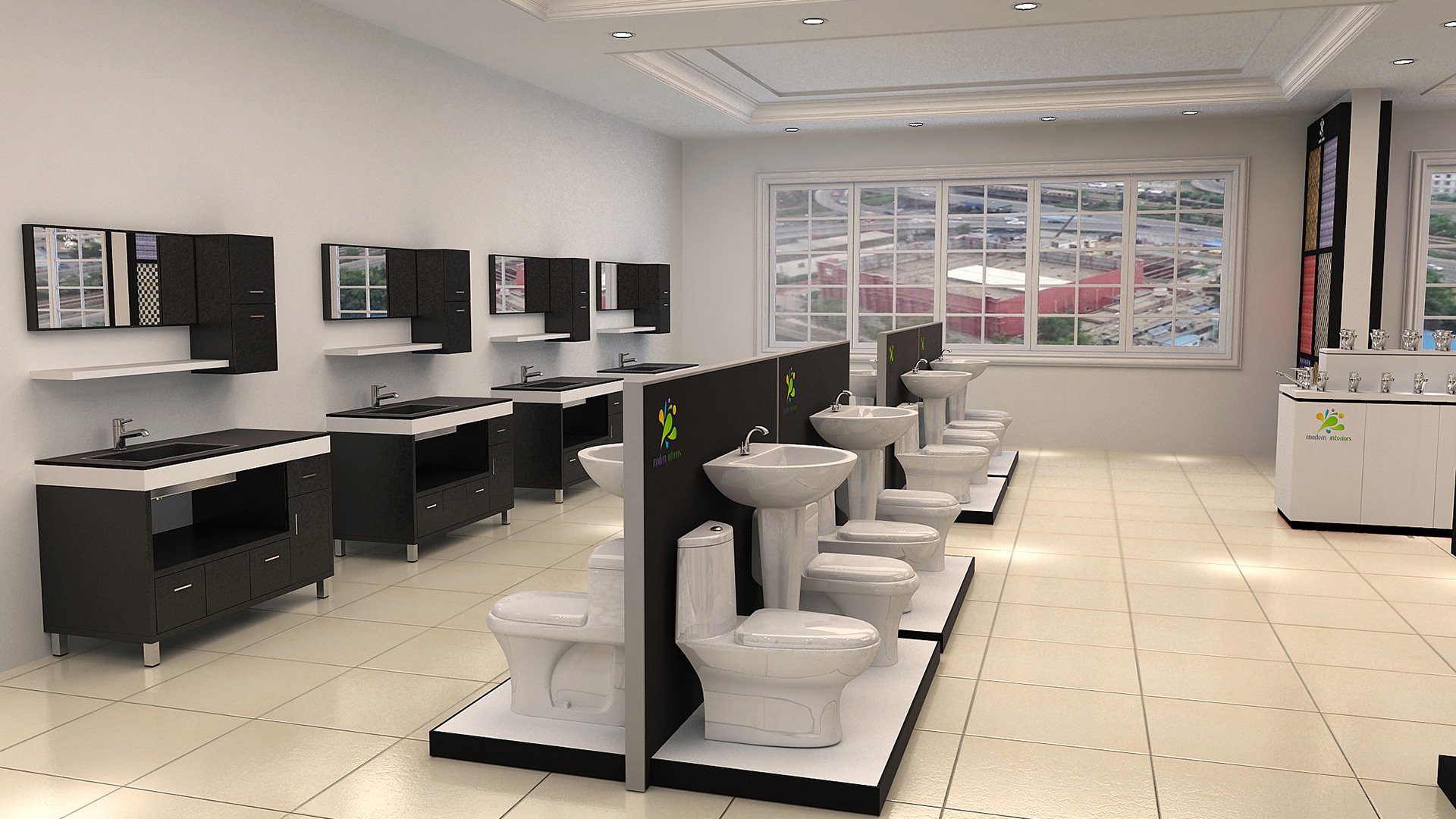 Modern Interiors Sanitary Store Design and Shopfitting Manufacturing ...