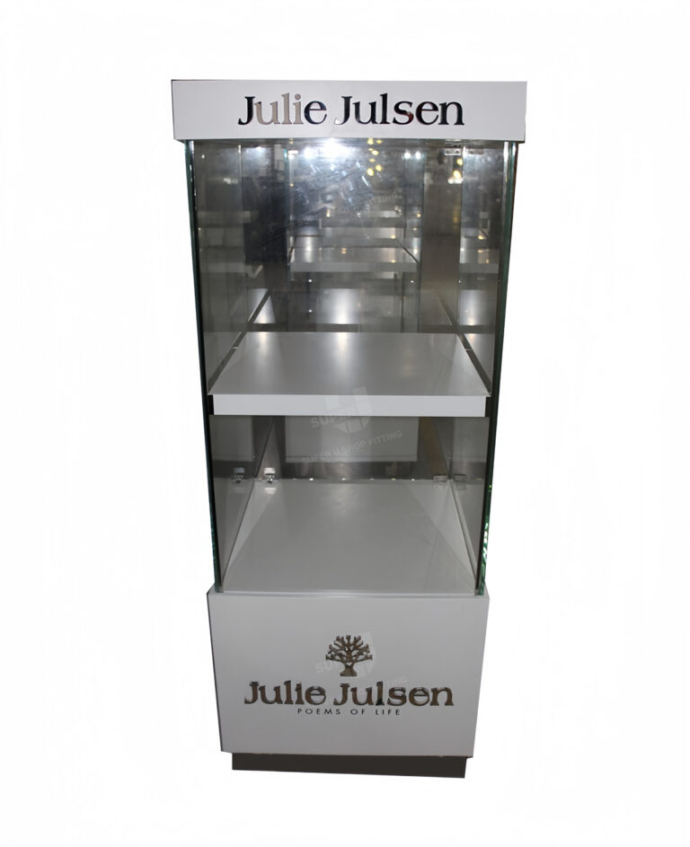 Custom Glass Tower Display Standing Jewelry Cabinet Manufacturer Supplier
