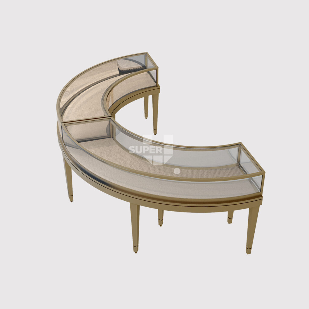 Custom Round Shopping Mall Jewelry Display Kiosk Counter Manufacturer ...