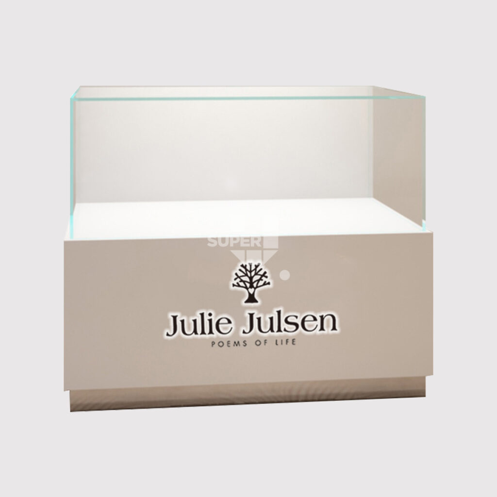 Custom Half Vision Wood Frameless Jewelry Display Counter Manufacturer ...