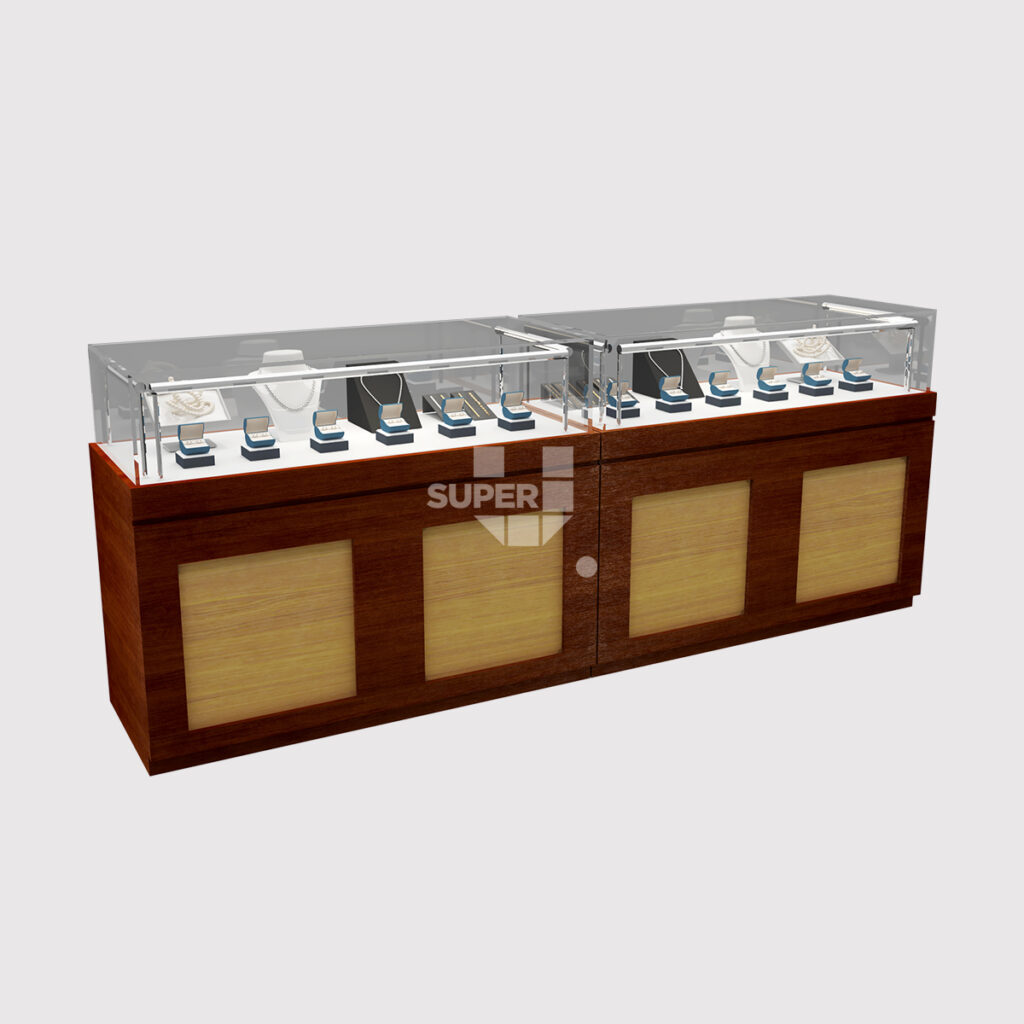 Custom Luxury Glass Jewellery Shop Display Counter Vitrine Manufacturer ...
