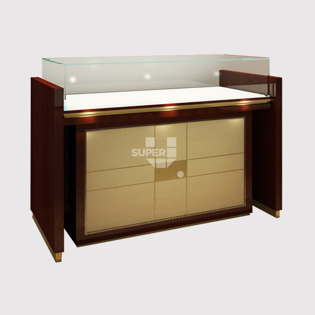 Custom Luxury Glass Jewellery Shop Display Counter Vitrine Manufacturer ...