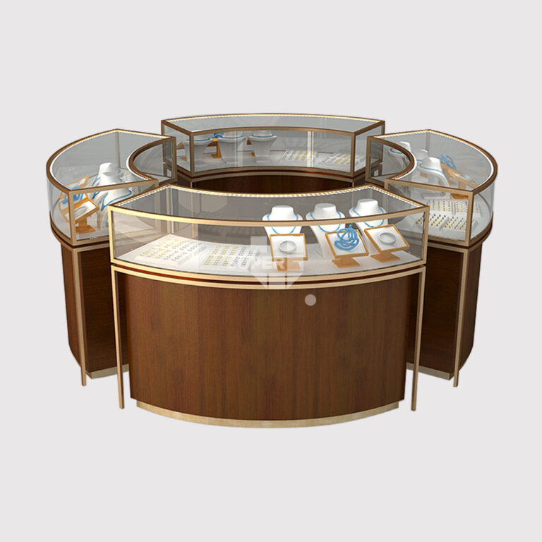 Custom Round Shopping Mall Jewelry Display Kiosk Counter Manufacturer ...