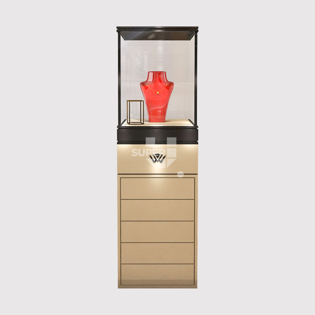 Custom Freestanding Metal Glass Jewelry Display Showcase Manufacturer ...