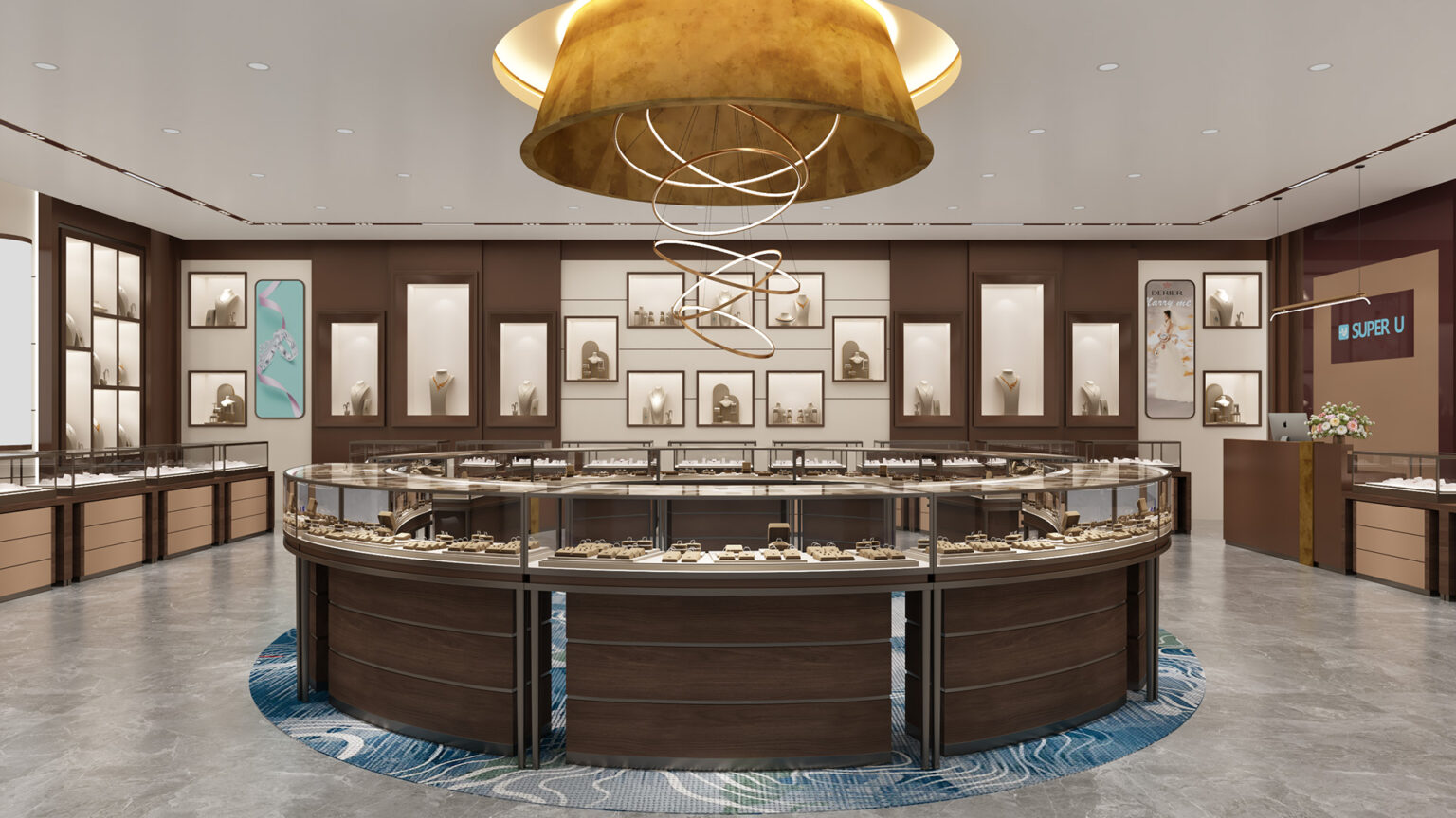 Magic Gold Vintage Wooden Jewelry Store Display Furniture and Shop ...