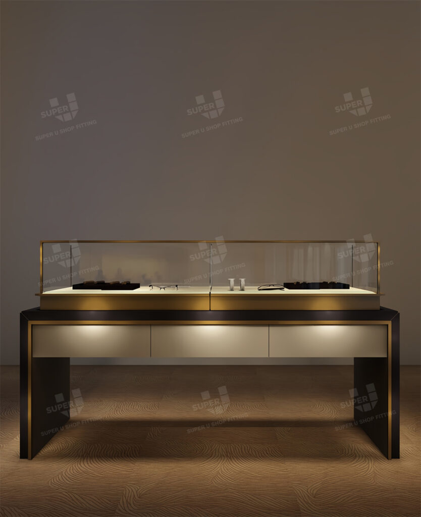 Custom Vintage Wood Jewelry Counter Display Case Manufacturer Supplier