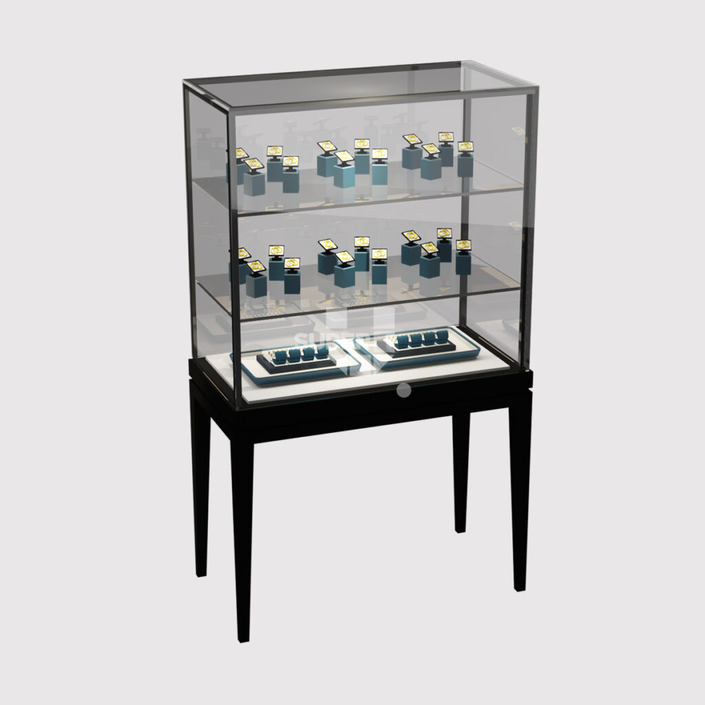 Custom Fashionable Bulletproof Glass Jewellery Display Cabinet ...