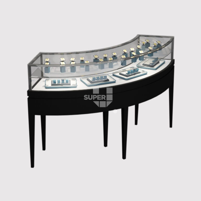 Custom Round Shopping Mall Jewelry Display Kiosk Counter Manufacturer ...