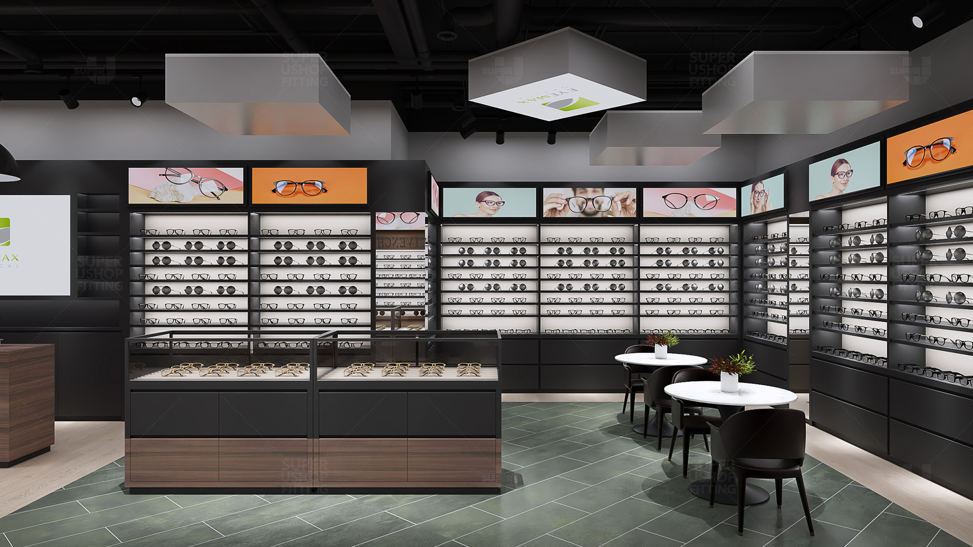 EyeMax Optical Shop Design and Display Furniture Manufacturing Project