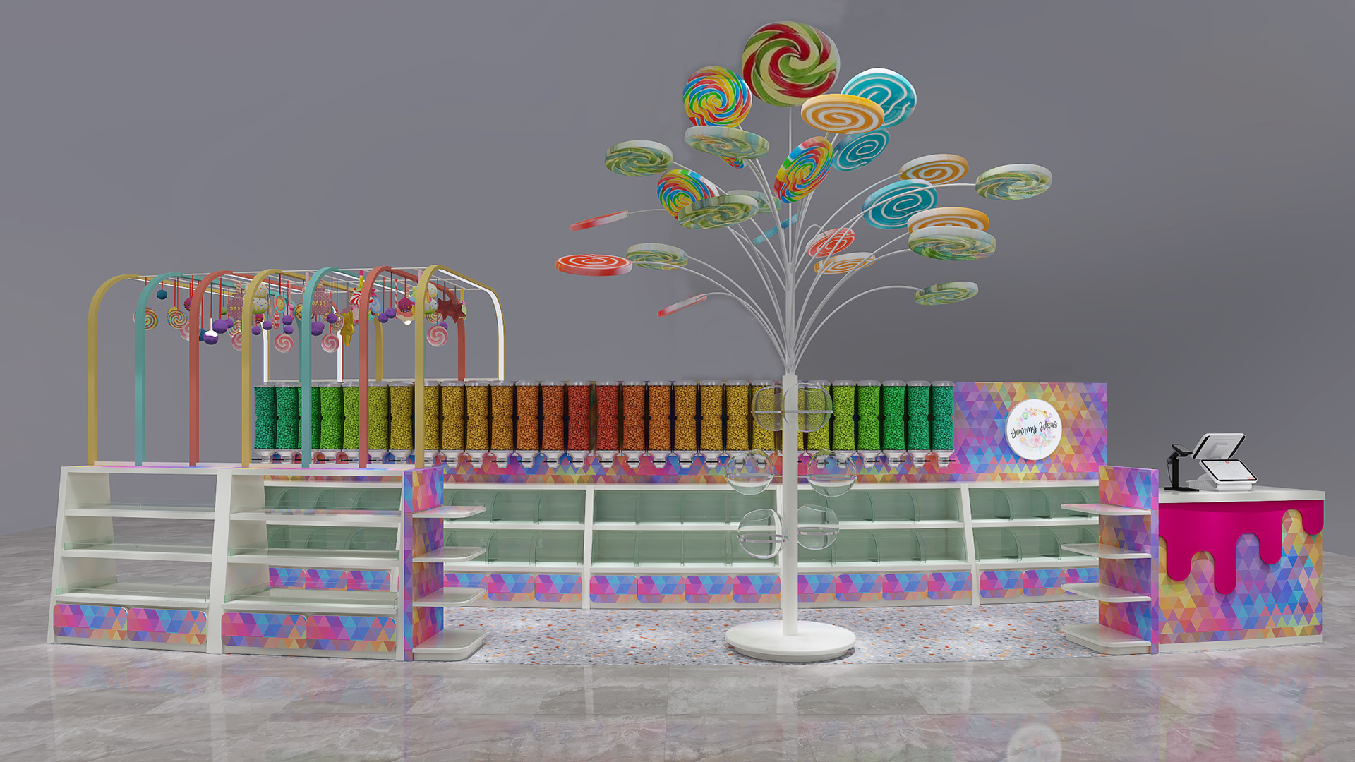 Oula Candy Kiosk Design and Display Furniture Manufacturing Project