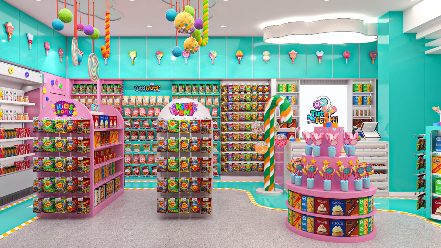 Tutti Frutti Candy Store Design and Display Furniture Manufacturing Project